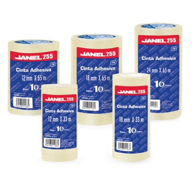 CINTA ADHESIVA JANEL TORRE C/10 ROLLOS 255 - cintas adhesivas